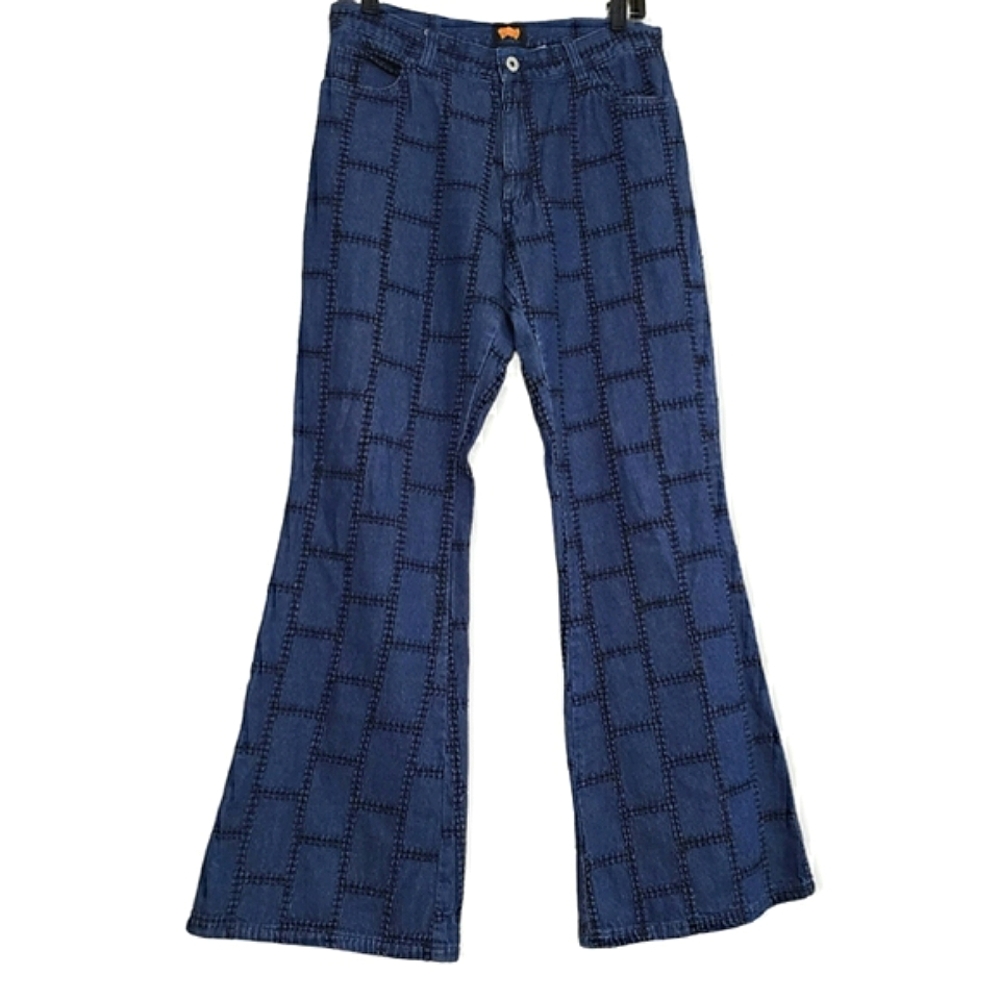 Vintage Moe Clothing Co Patchwork Stitch Jeans - Gem